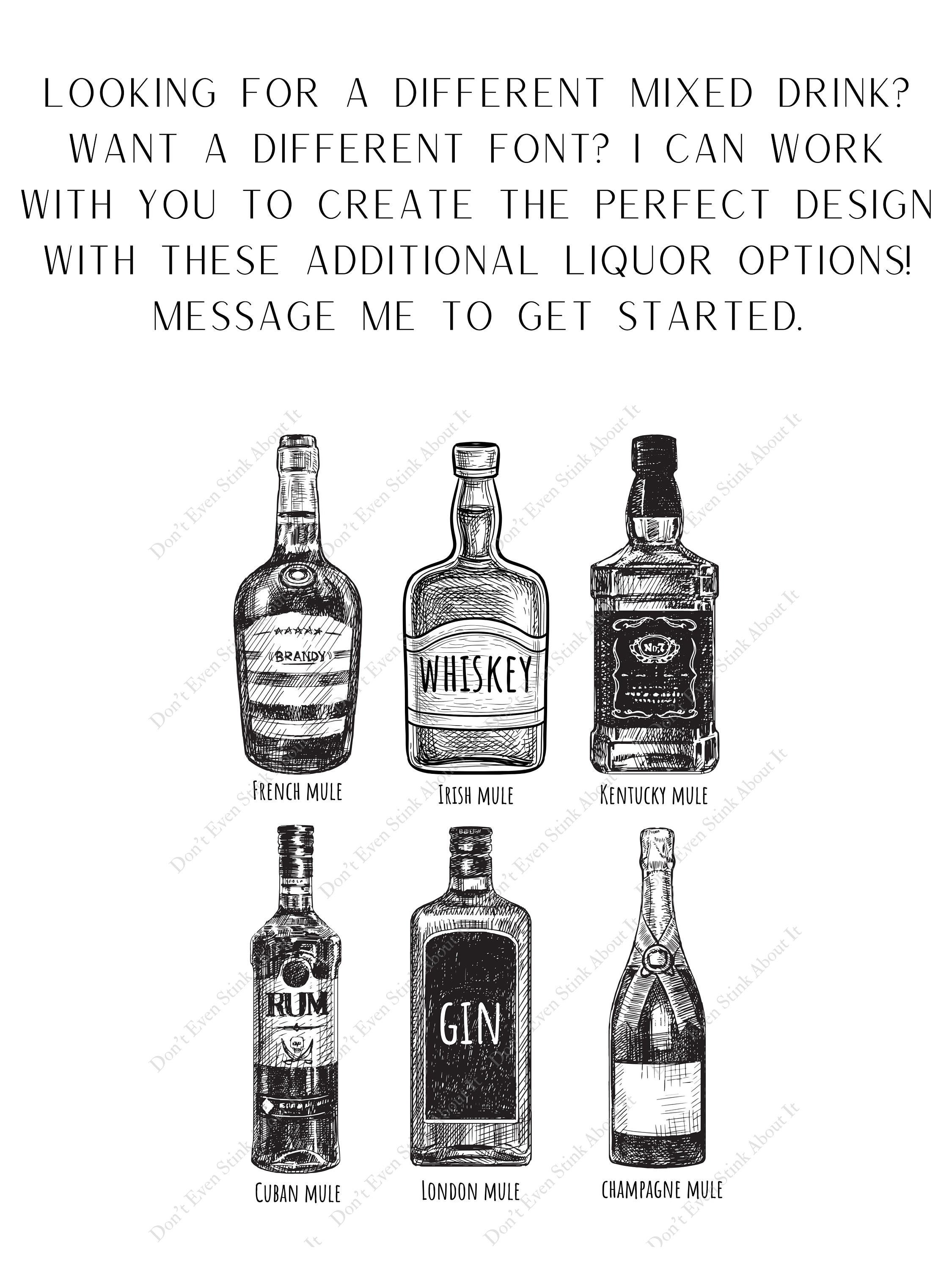 Make Your Own Gin and Tonic Bar Menu Art 11"x14" Template- DIGITAL ...