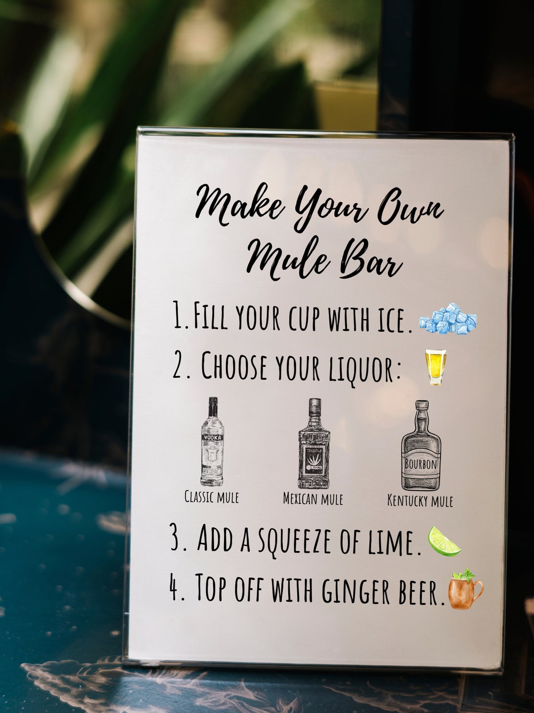 Make Your Own Mule Bar Menu Art (classic Variations) 11"x14" Template ...