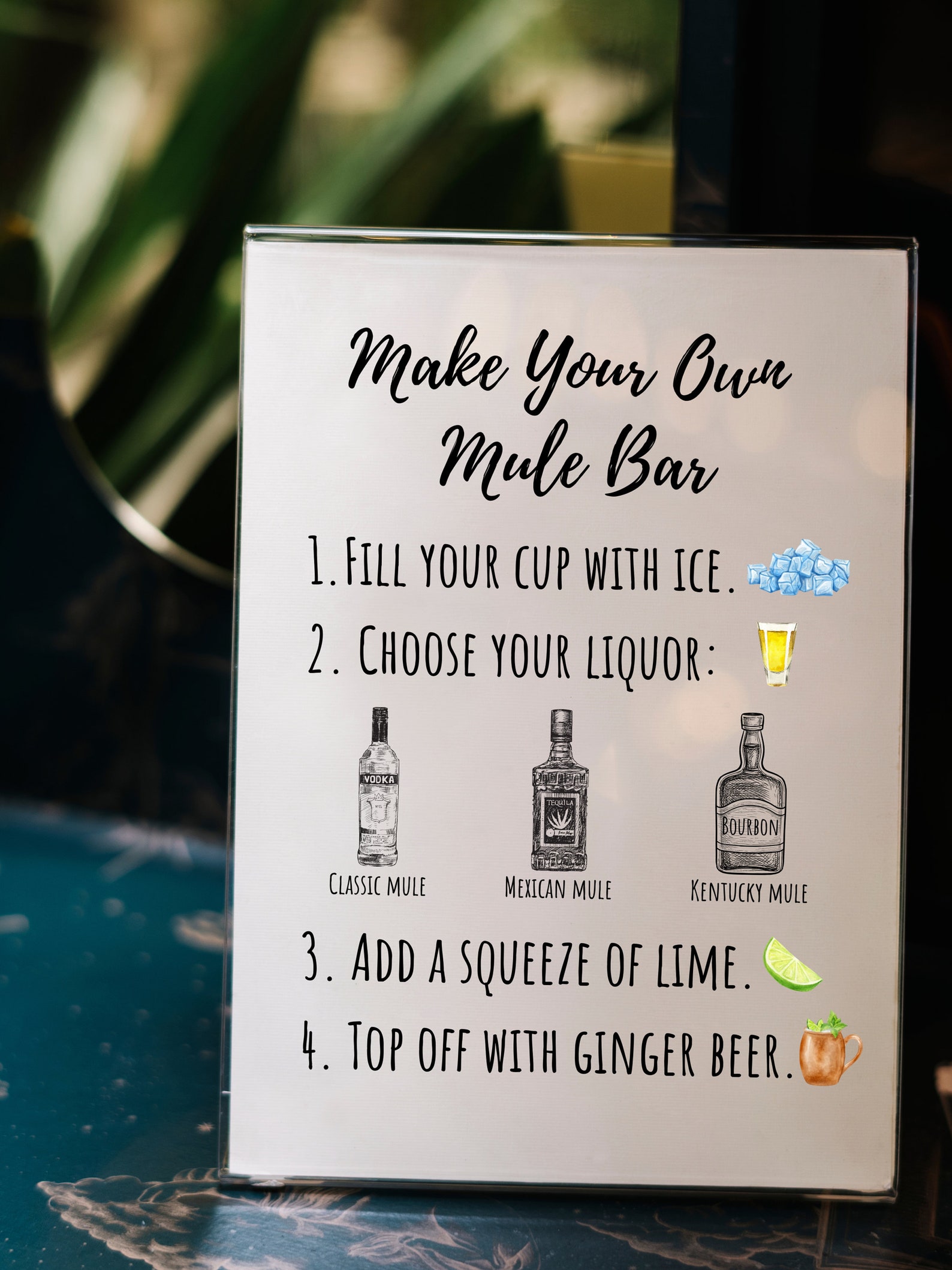 Make Your Own Mule Bar Menu Art (classic Variations) 11"x14" Template ...