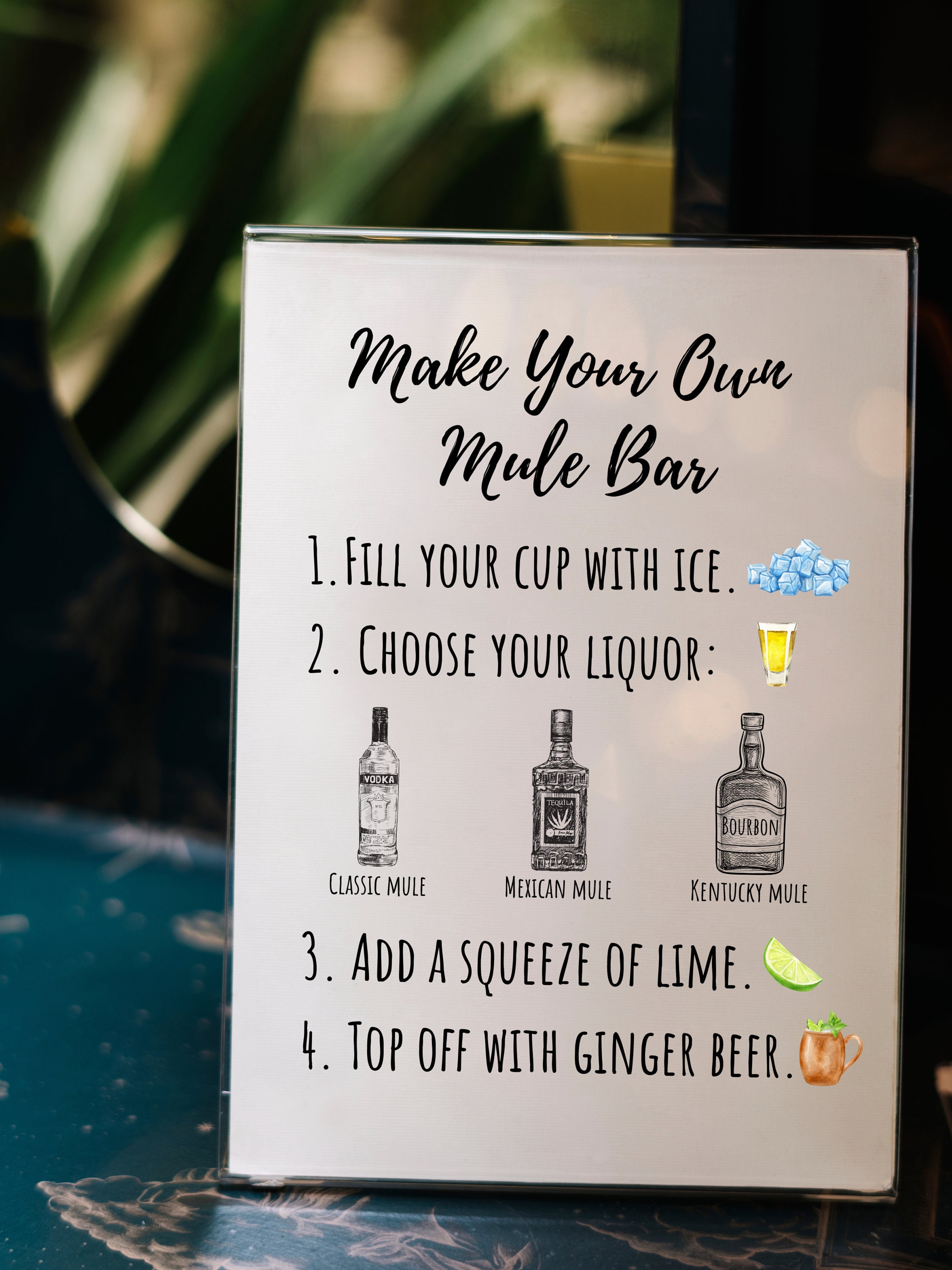 Make Your Own Mule Bar Menu Art (classic Variations) 11"x14" Template ...
