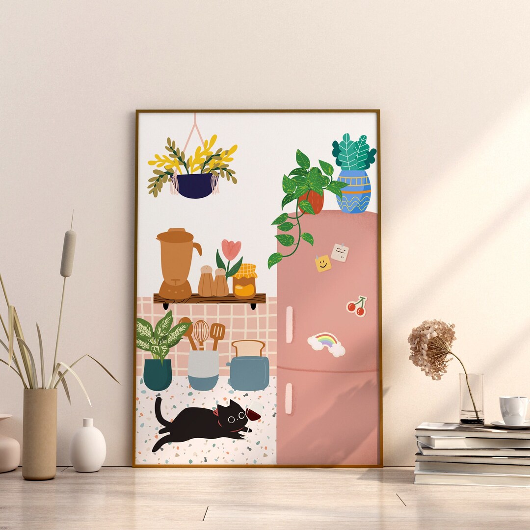Kitchen Print Cat Chef Kitchen Art Kitchen Decor for Cat Lover Gift for ...