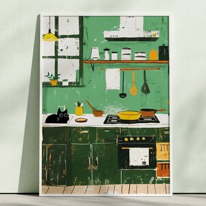 Kitchen Print Cat Chef Kitchen Art Kitchen Decor for Cat Lover Gift for ...