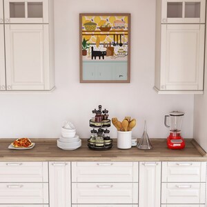 Kitchen Print Cat Chef Kitchen Art Kitchen Decor for Cat Lover Gift for ...
