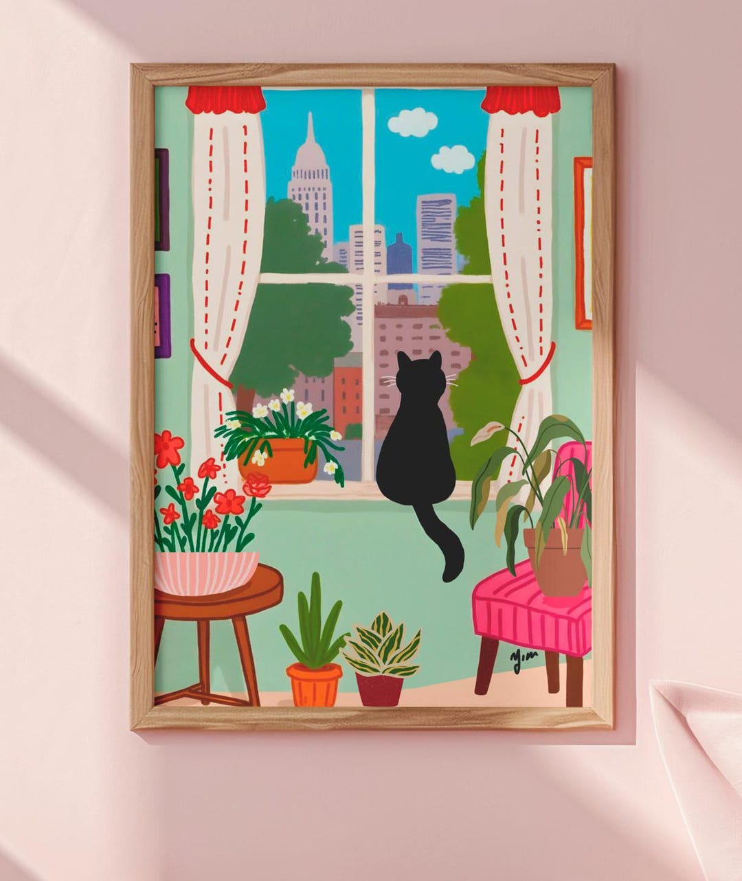 Custom Cat Digital Portrait Handdrawn Cat Digital Print French Home ...