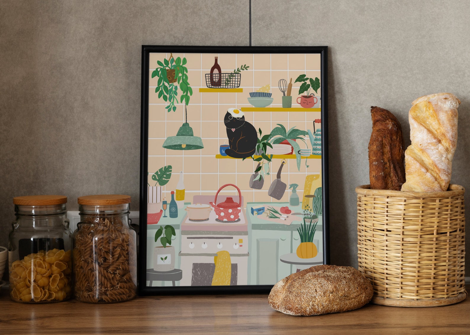 Kitchen Print Cat Chef Kitchen Art Kitchen Decor for Cat Lover Gift for ...