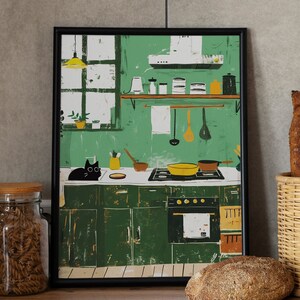 Kitchen Print Cat Chef Kitchen Art Kitchen Decor for Cat Lover Gift for ...