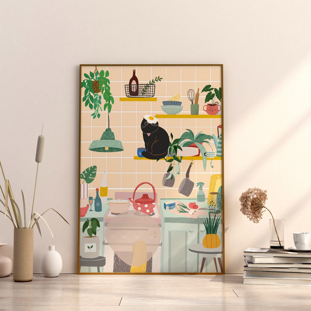 Kitchen Print Cat Chef Kitchen Art Kitchen Decor for Cat Lover Gift for ...