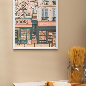 Bookshop Poster Library Print Book Wall Art Pastel Art New York Art ...