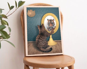 Kitten Reflection Tiger - Etsy