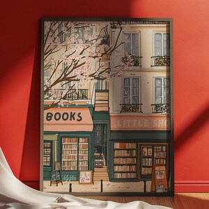 Bookshop Poster Library Print Book Wall Art Pastel Art New York Art ...