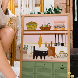 Kitchen Print Cat Chef Kitchen Art Kitchen Decor for Cat Lover Gift for ...