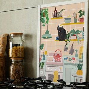Kitchen Print Cat Chef Kitchen Art Kitchen Decor for Cat Lover Gift for ...