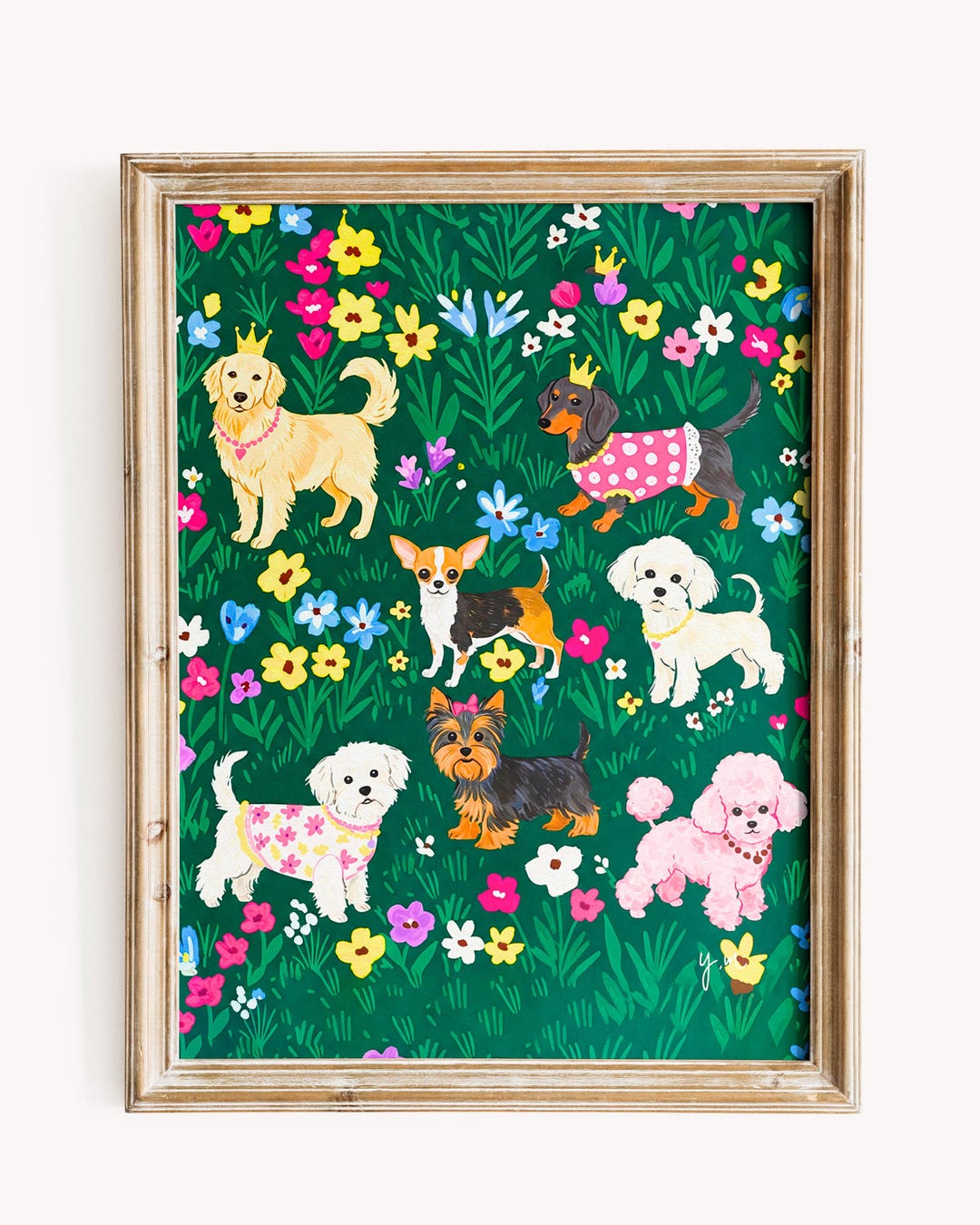 Dog Breeds Print Dog Wall Art Print Dogs Illustration Colourful Dog ...
