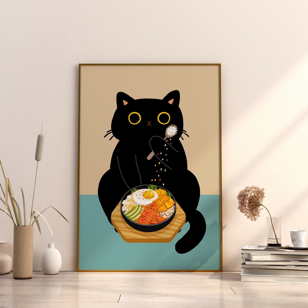 Bibimbap Kimchi Kimbap Korean Sushi Street Food Fish Bread Poster ...