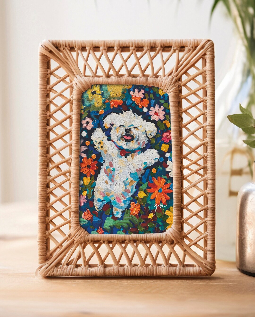 Maltipoo Gift Maximalist Preppy Dog Flowers Art Print Colorful Cute ...