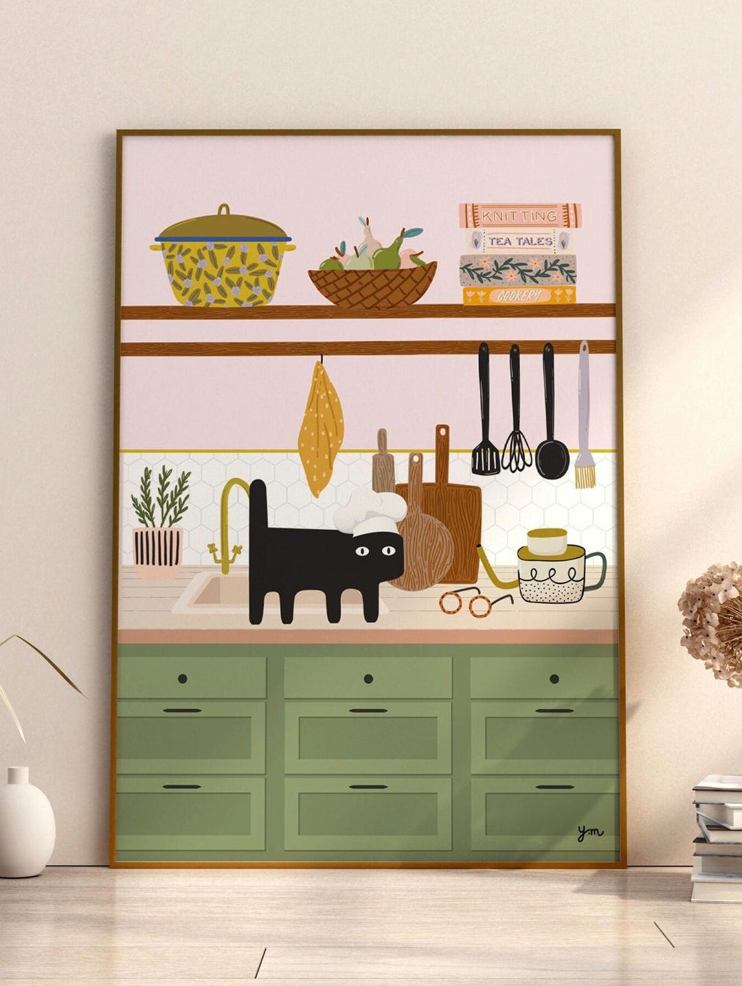 Kitchen Print Cat Chef Kitchen Art Kitchen Decor for Cat Lover Gift for ...