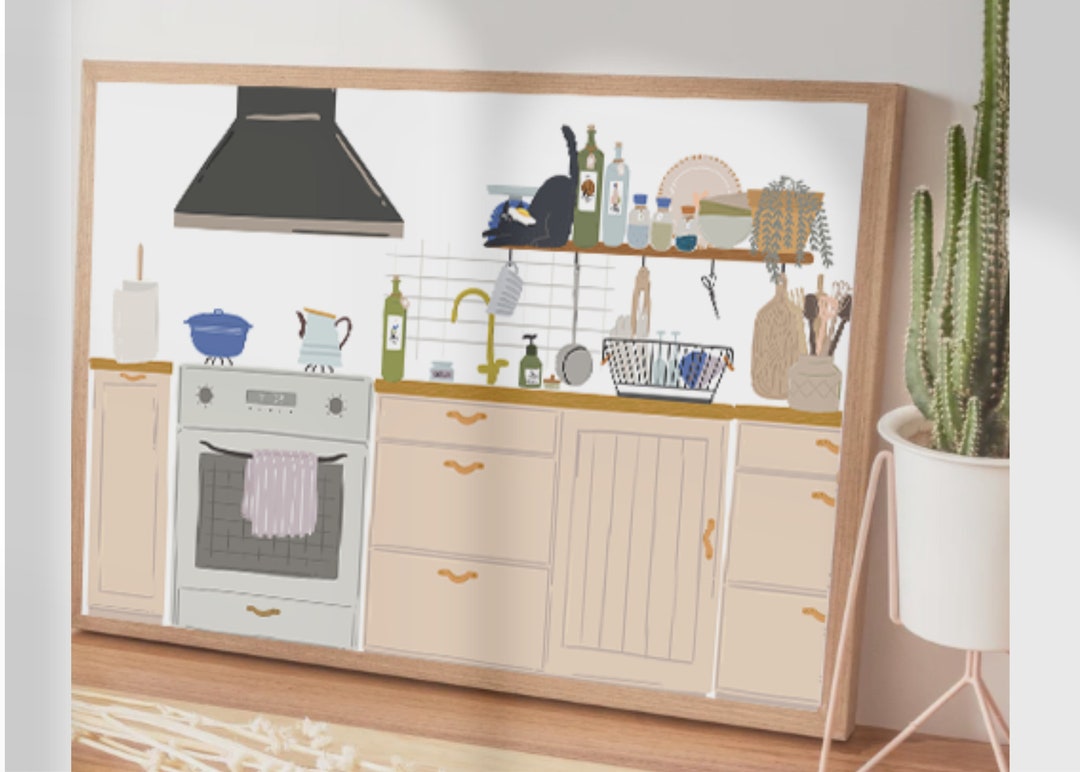 Kitchen Print Cat Chef Kitchen Art Kitchen Decor Gift for - Etsy