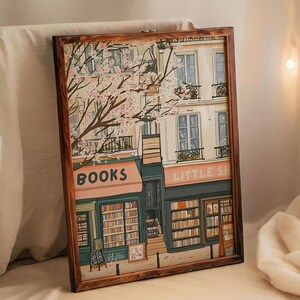 Bookshop Poster Library Print Book Wall Art Pastel Art New York Art ...