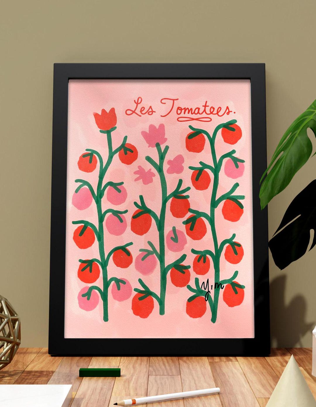Aeshetic Tomatoes Print Red Tomato Vine Poster Kitchen Decor Les ...