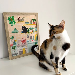 Kitchen Print Cat Chef Kitchen Art Kitchen Decor for Cat Lover Gift for ...