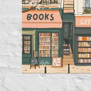 Bookshop Poster Library Print Book Wall Art Pastel Art New York Art ...