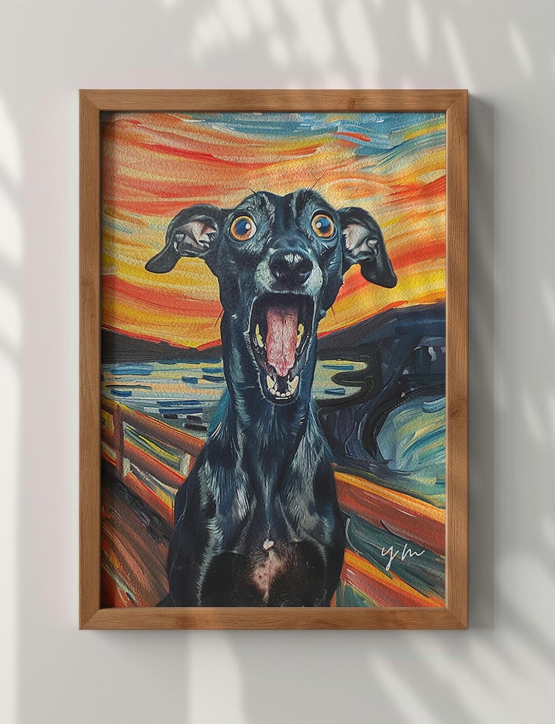 Vintage Edvard Munch Styled Painting the Scream Dog Version Unique ...