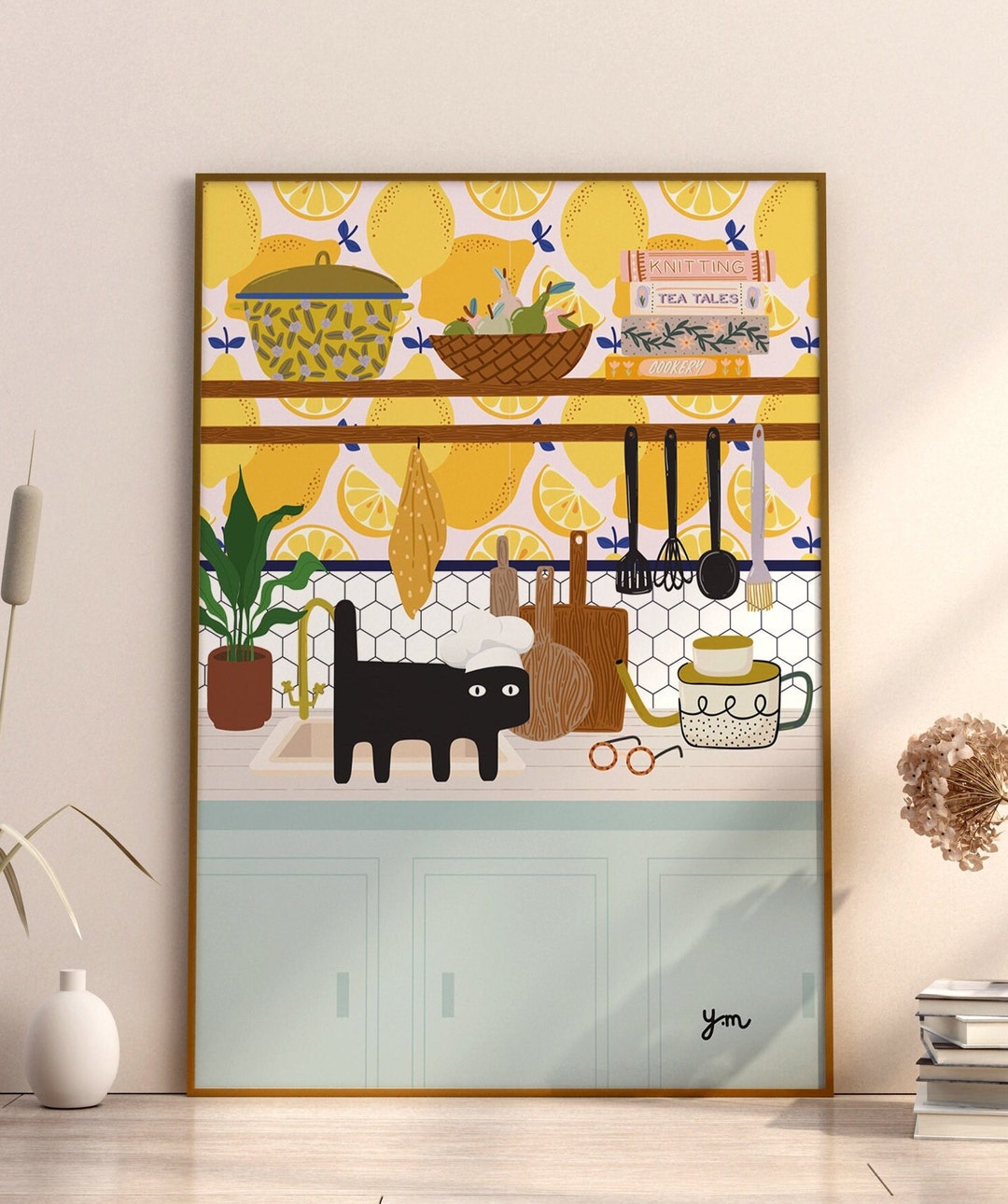 Kitchen Print Cat Chef Kitchen Art Kitchen Decor for Cat Lover Gift for ...