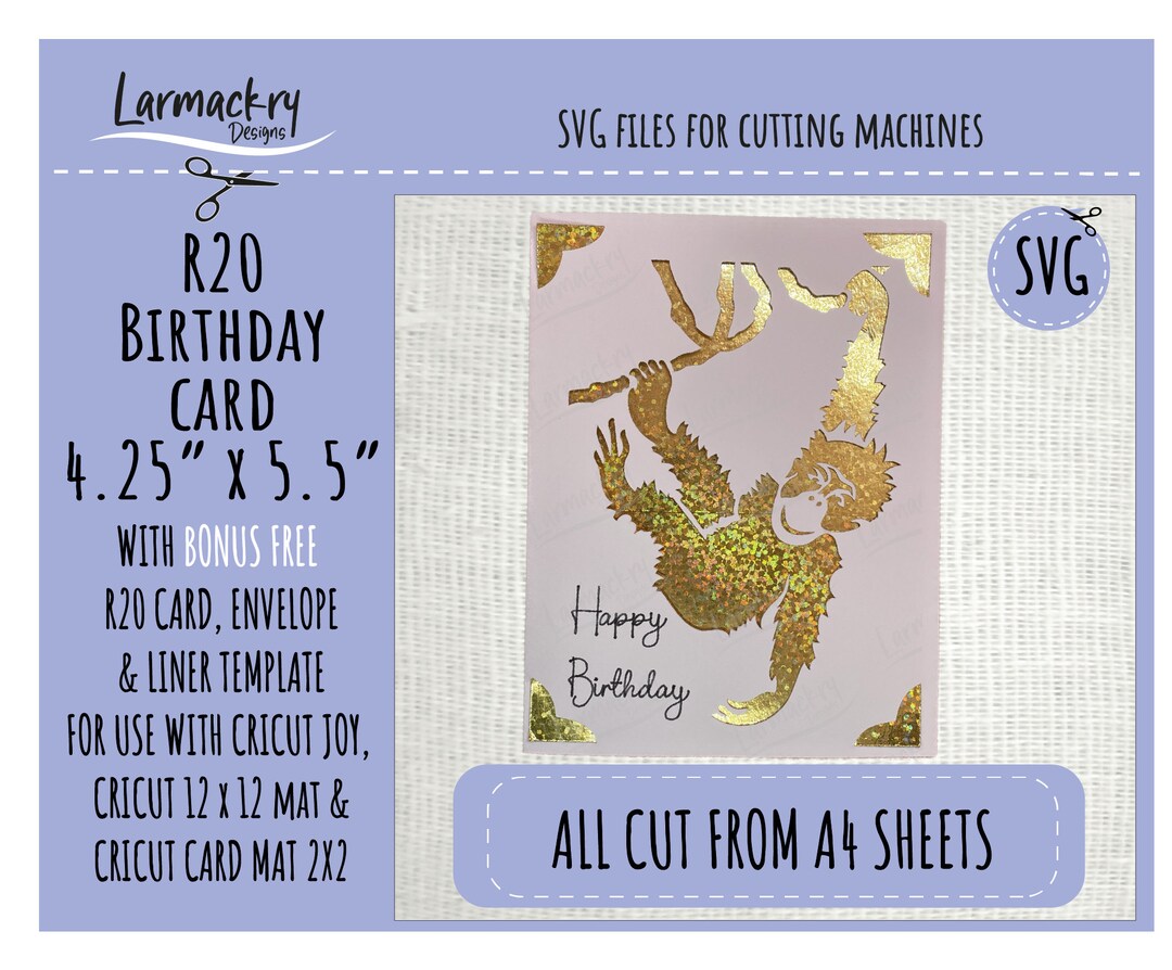 Happy Birthday Card, R20 Card Design, Insert Card Template, Cricut Card ...