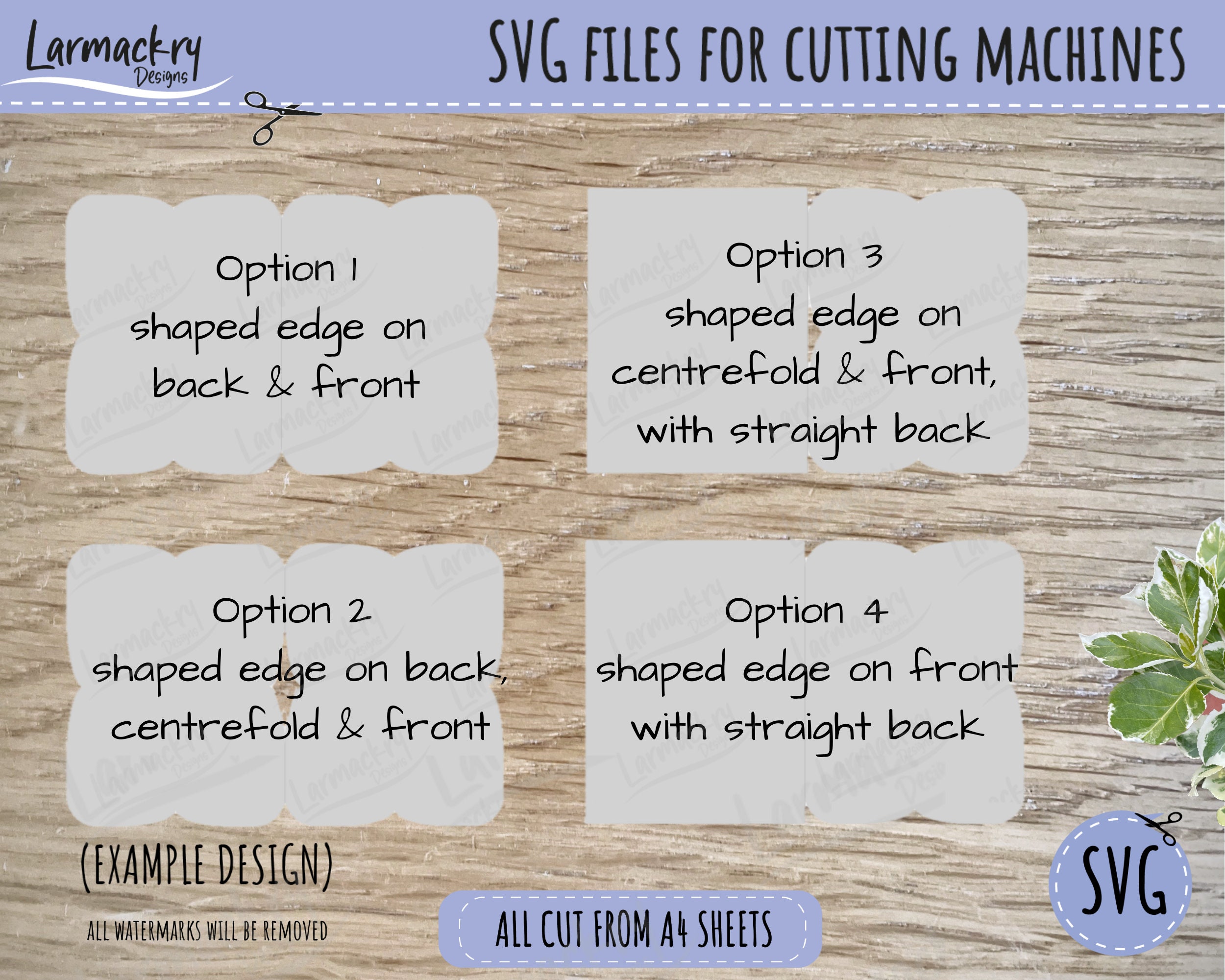 Scalloped Edge Card Template R20 Size SVG, Card Template, Insert Card ...