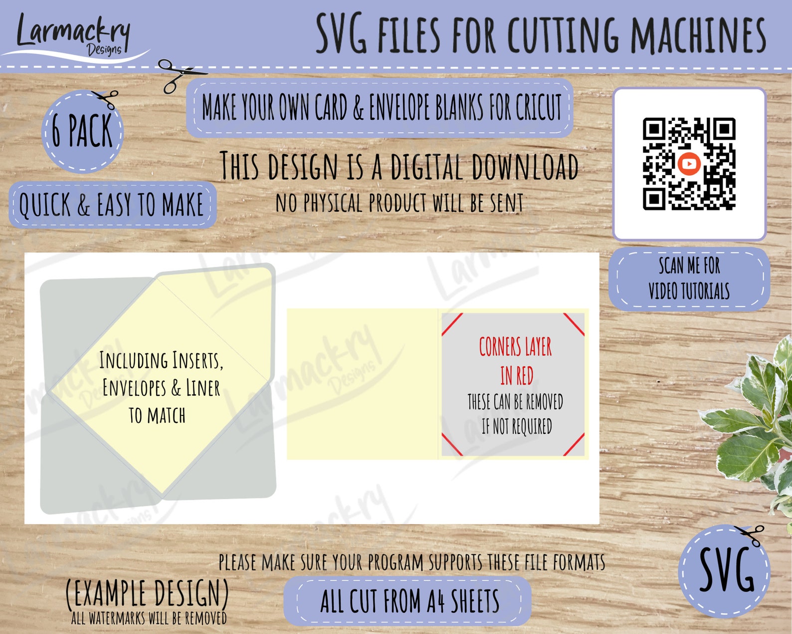 Square Card Blank Templates, 6 Card Sizes, Insert Card Template, Cricut ...