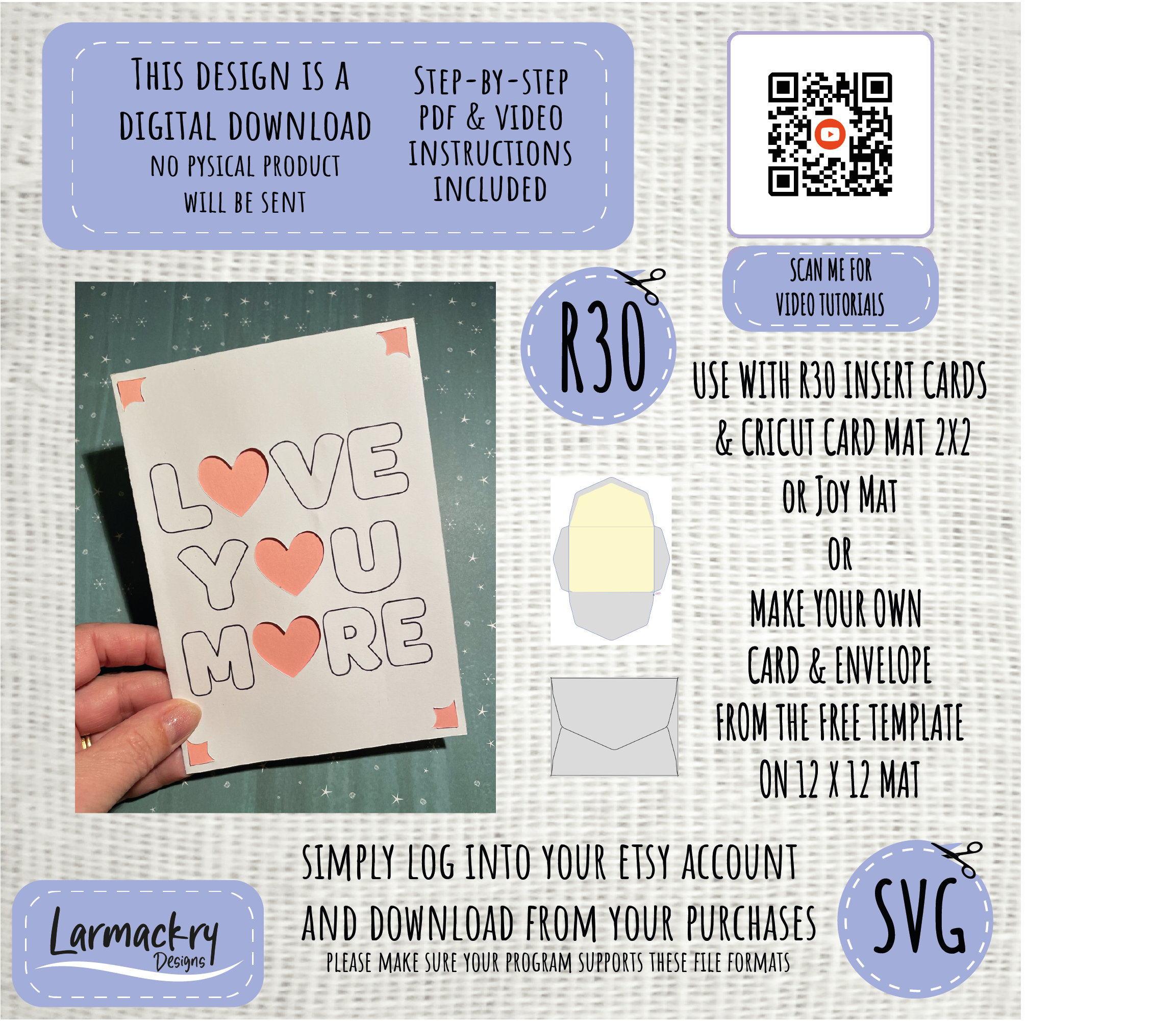 Valentines Day Card, R30 Card Design, Insert Card Template, Cricut Card ...