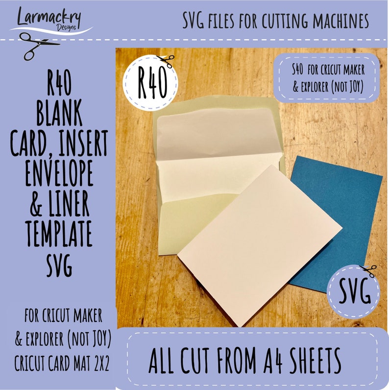 R40 SVG, R40 Card Template, Insert Card Template, Cricut Card SVG, Card ...