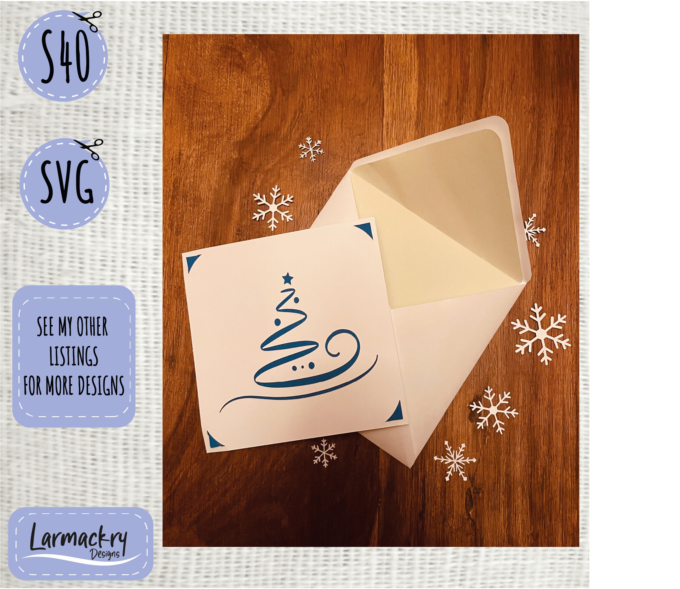 S40 SVG, Christmas Card, S40 Card Design, Insert Card Template, Cricut ...
