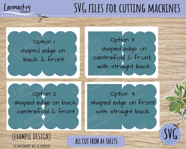 Scalloped Edge Card Template R20 Size SVG, Card Template, Insert Card ...