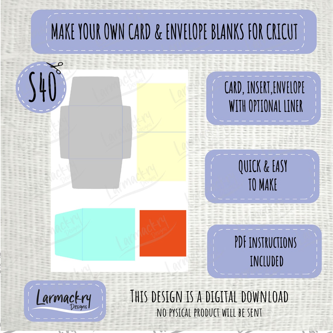 S40 SVG, S40 Card Template, Insert Card Template, Cricut Card SVG, Card ...