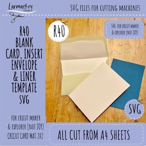 R40 SVG, R40 Card Template, Insert Card Template, Cricut Card SVG, Card ...