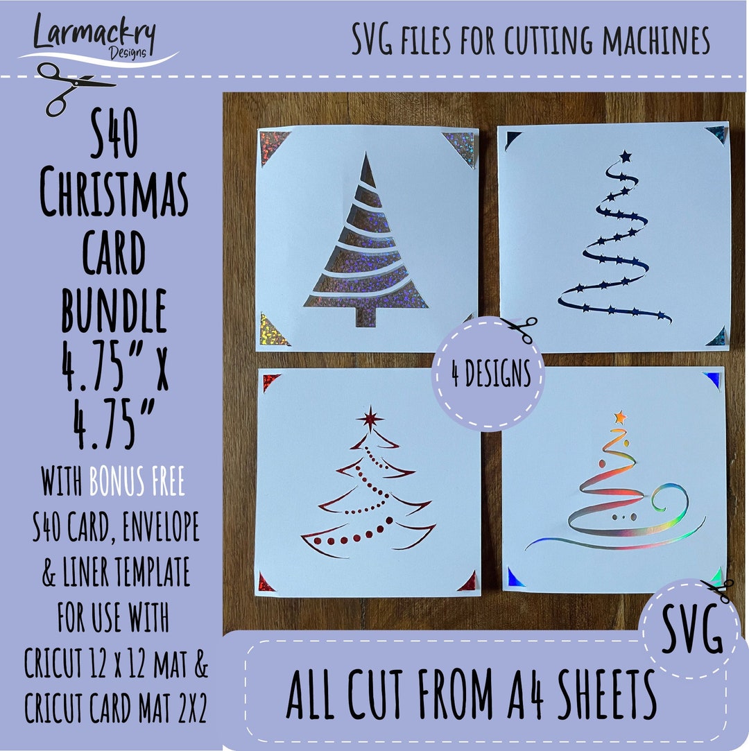 S40 SVG, Christmas Card, S40 Card Design, Insert Card Template, Cricut ...