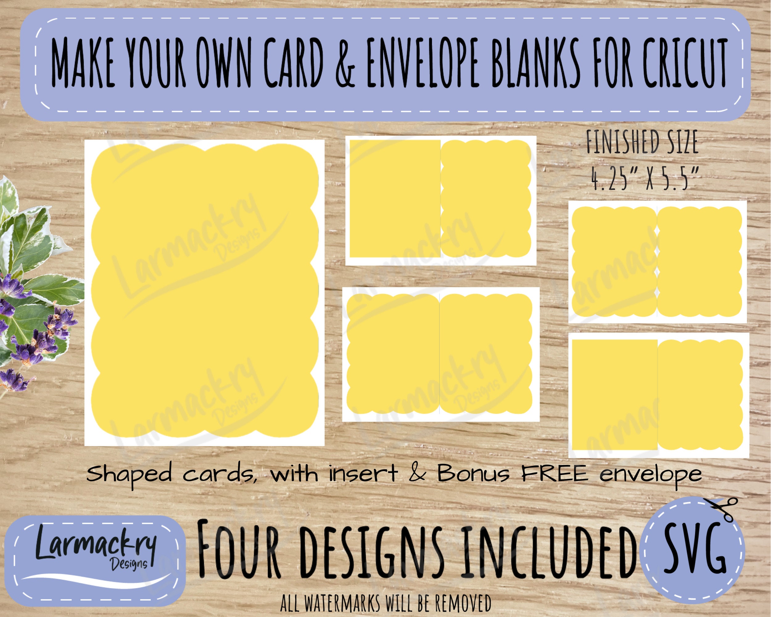 Scalloped Edge Card Template R20 Size SVG, Card Template, Insert Card ...