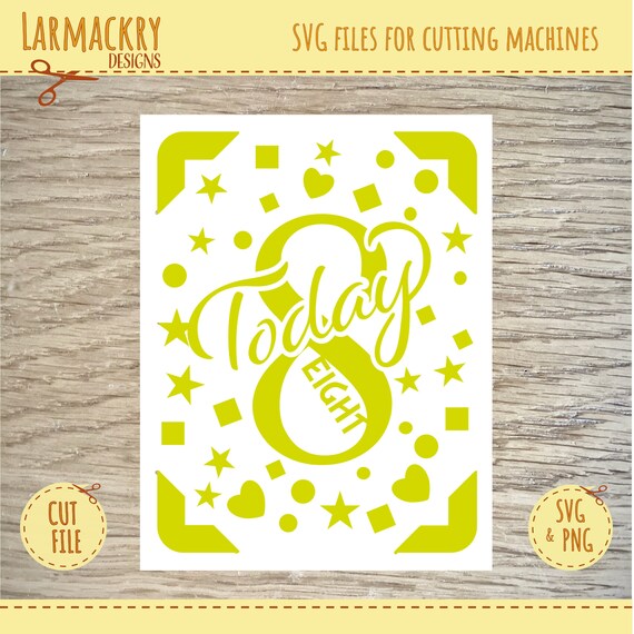 8th Birthday 8th Birthday Card Birthday Card SVG Cricut - Etsy