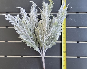 Cedar Christmas Pick, 16" Real Touch Winter Spray, Artificial Cedar ...