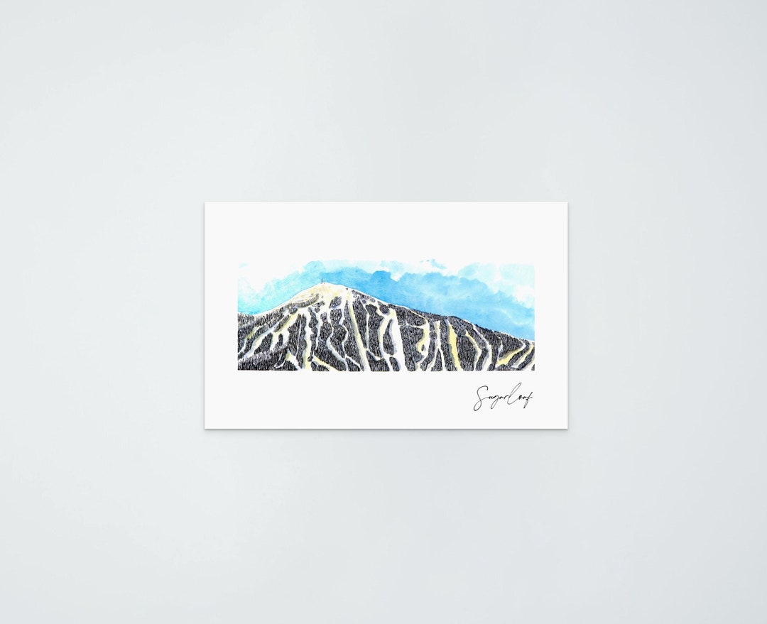 Sugarloaf "oh My Gosh Corner" Watercolor and Ink Print - Ski Resort Art ...