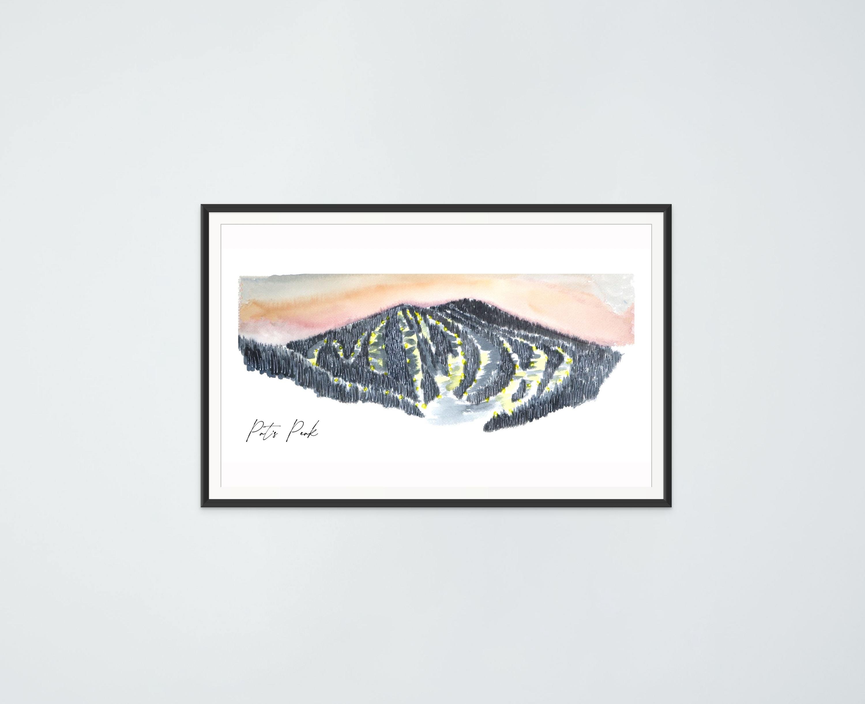 Pats Peak Ski Area Print: Henniker, NH Watercolor Mountain Art - Etsy