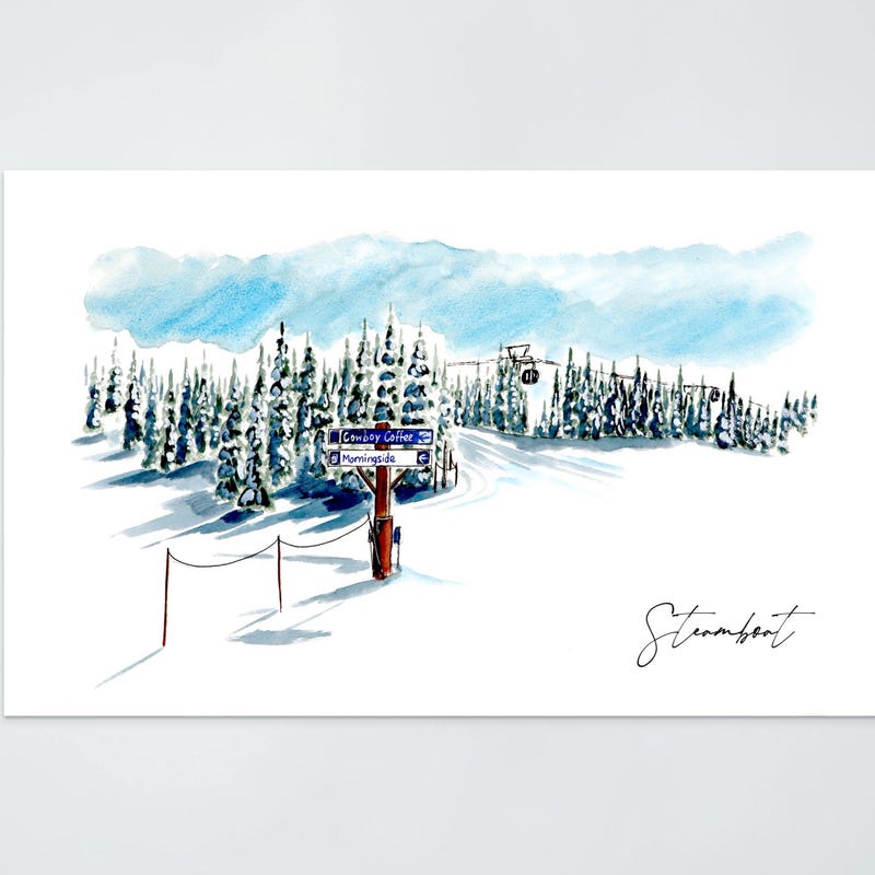 Cowboy Ski Print - Etsy