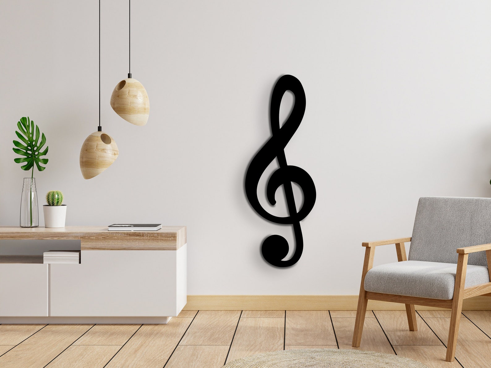 Treble Clef Wall Decor Metal Treble Clef Wall Art Black Treble - Etsy