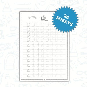 26 Page Printable A-Z Alphabet Letters Tracing Home Learning Home ...