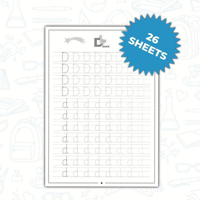 26 Page Printable A-Z Alphabet Letters Tracing Home Learning Home ...