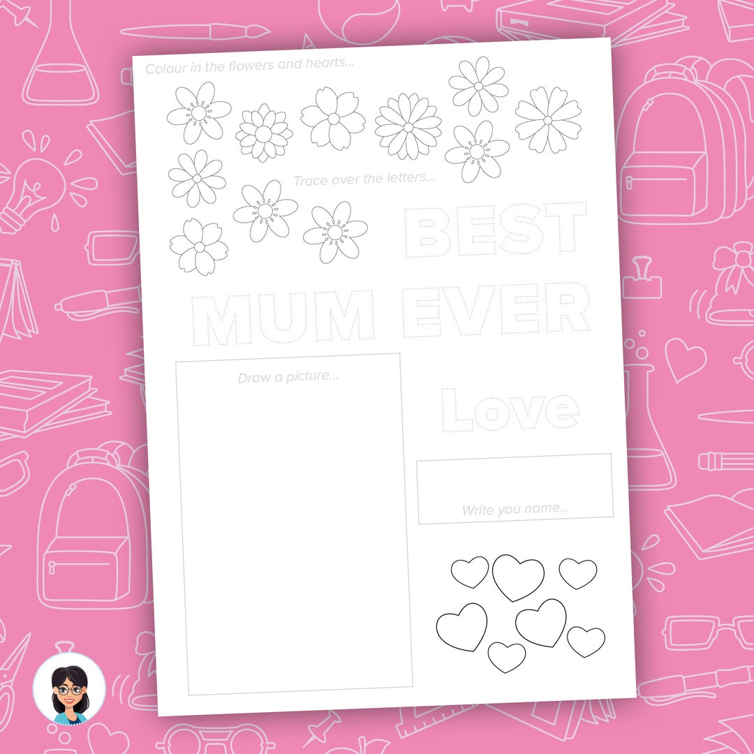 Best Mum Ever | Mothers Day | Tracing Sheet | DIY Gift | Mothers Day ...