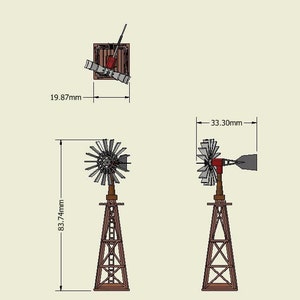 Old Windmill Kit N Scale 3D Printed Plastic Model 1:160 With ...