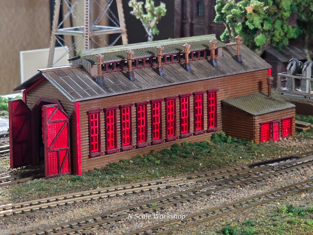 N Scale 3d-printed Model Kit Single Engine House With Instructions ...