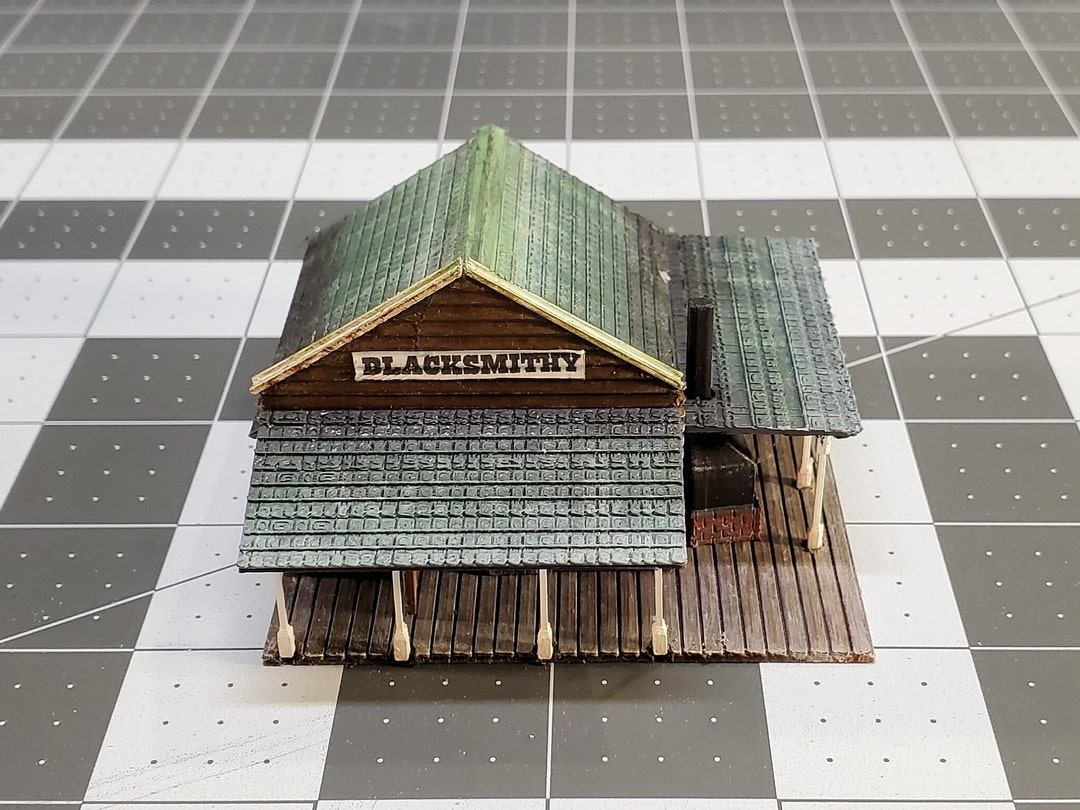 N Scale 3D Printed Pioneer Building Kit - BLACKSMITHY - UN Painted With ...